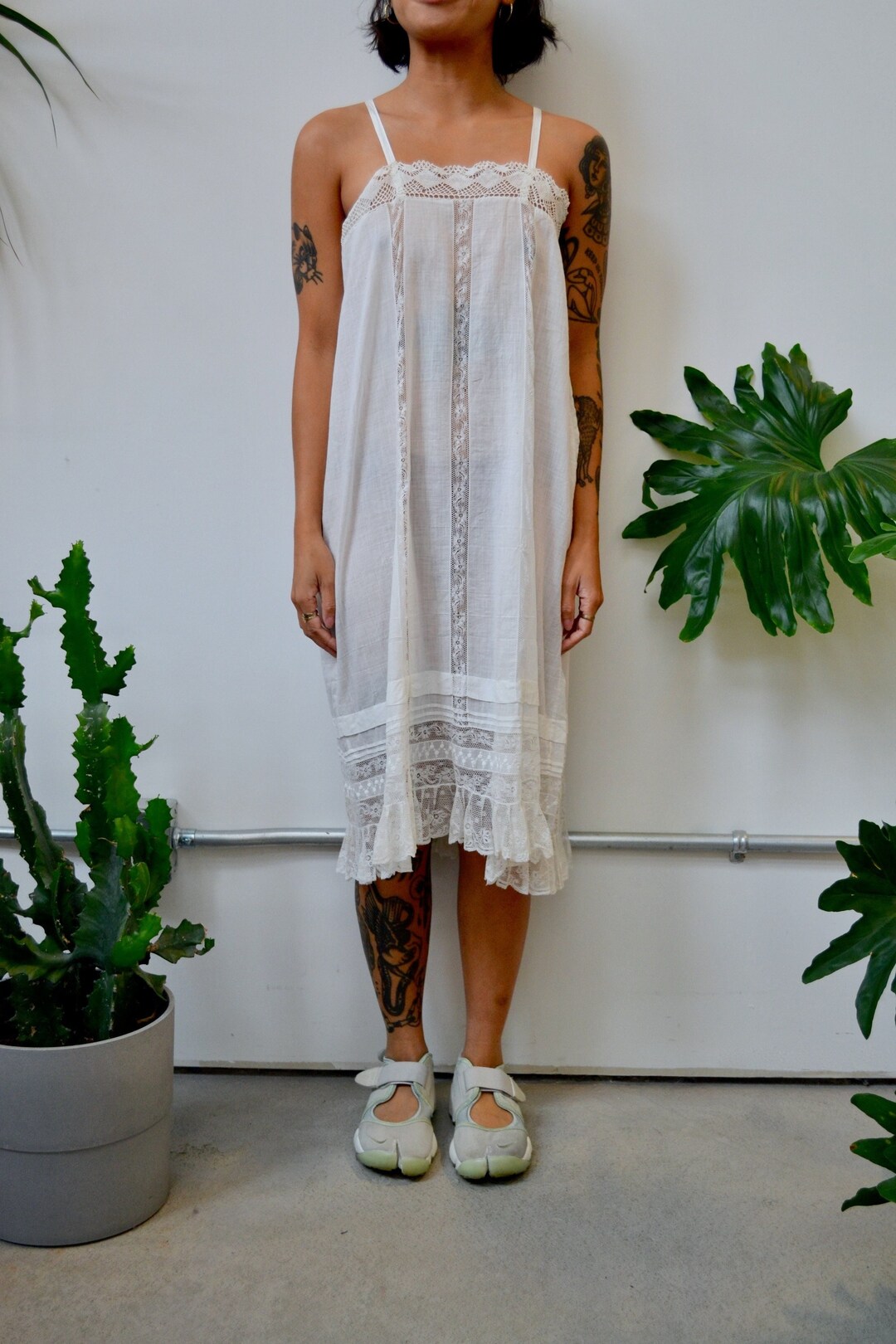 Antique Lace Ruffle Slip - Etsy