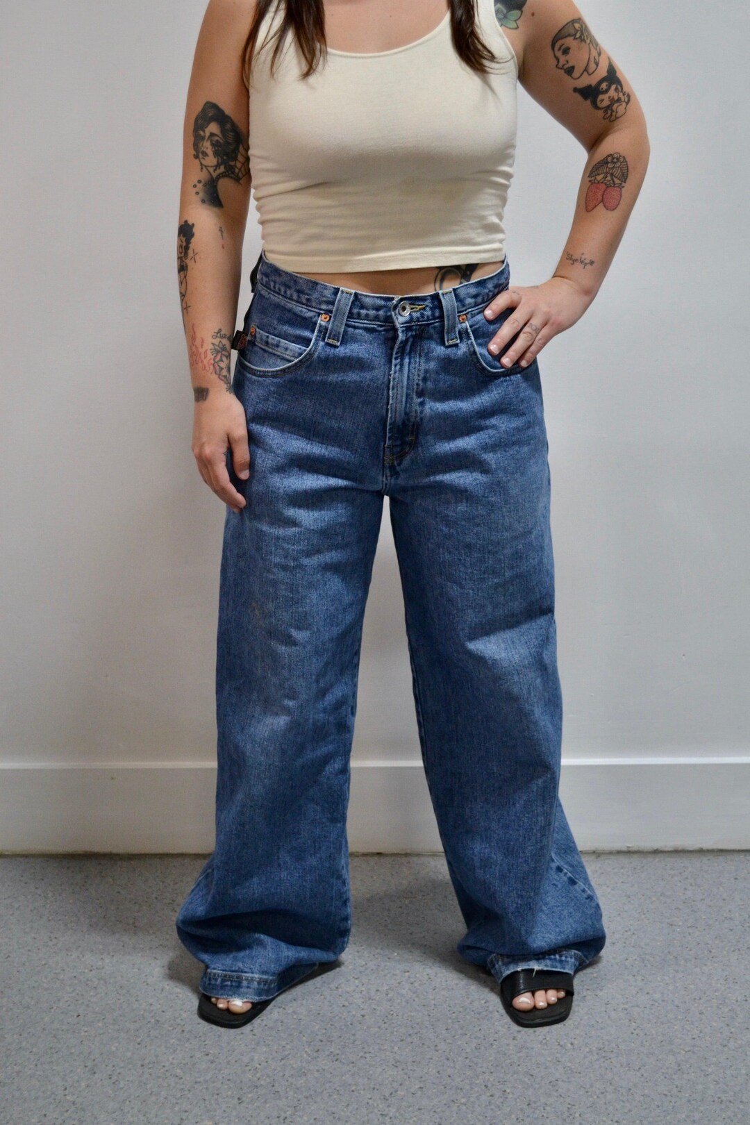 Vintage Old School Edition Mid Wash JNCO Jeans - Etsy