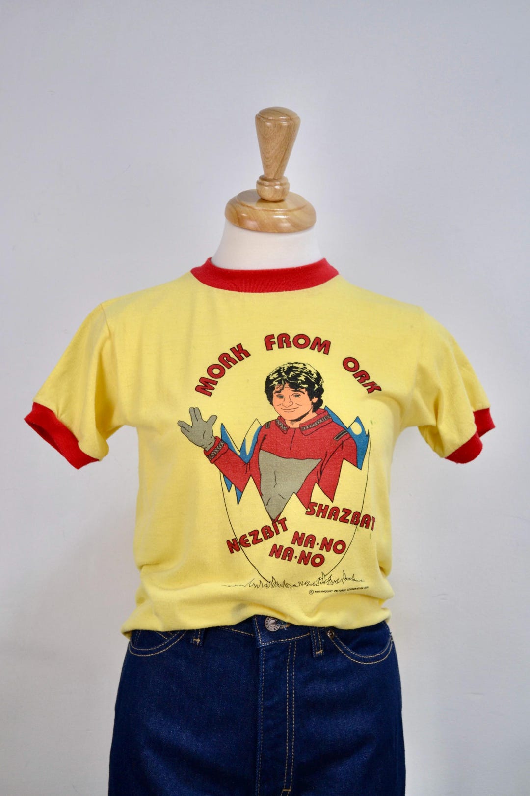 Vintage Seventies "mork From Ork" Mork and Mindy Yellow Ringer Tee - Etsy
