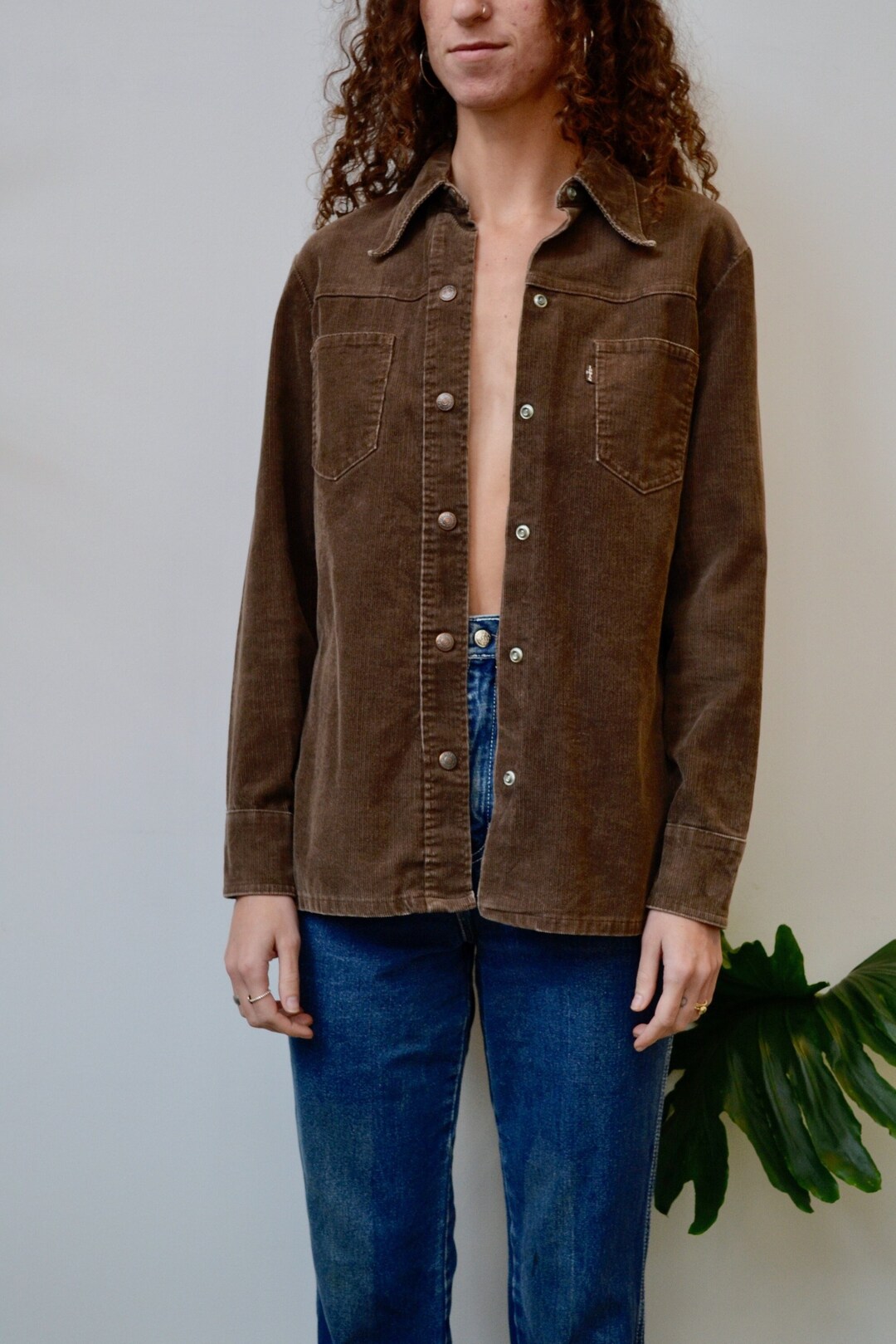 70s Levi's Cord Snap Up - Etsy