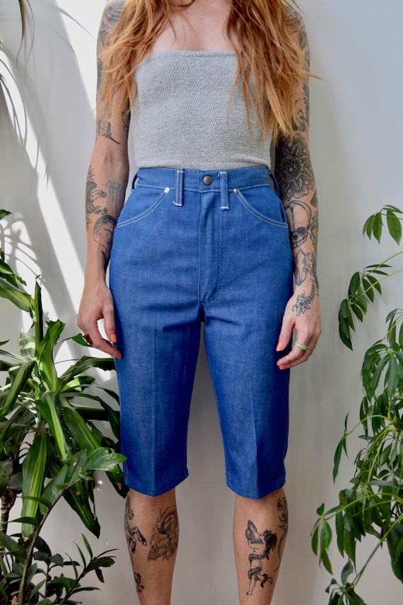 Vintage maverick Denim Clam Diggers - Etsy