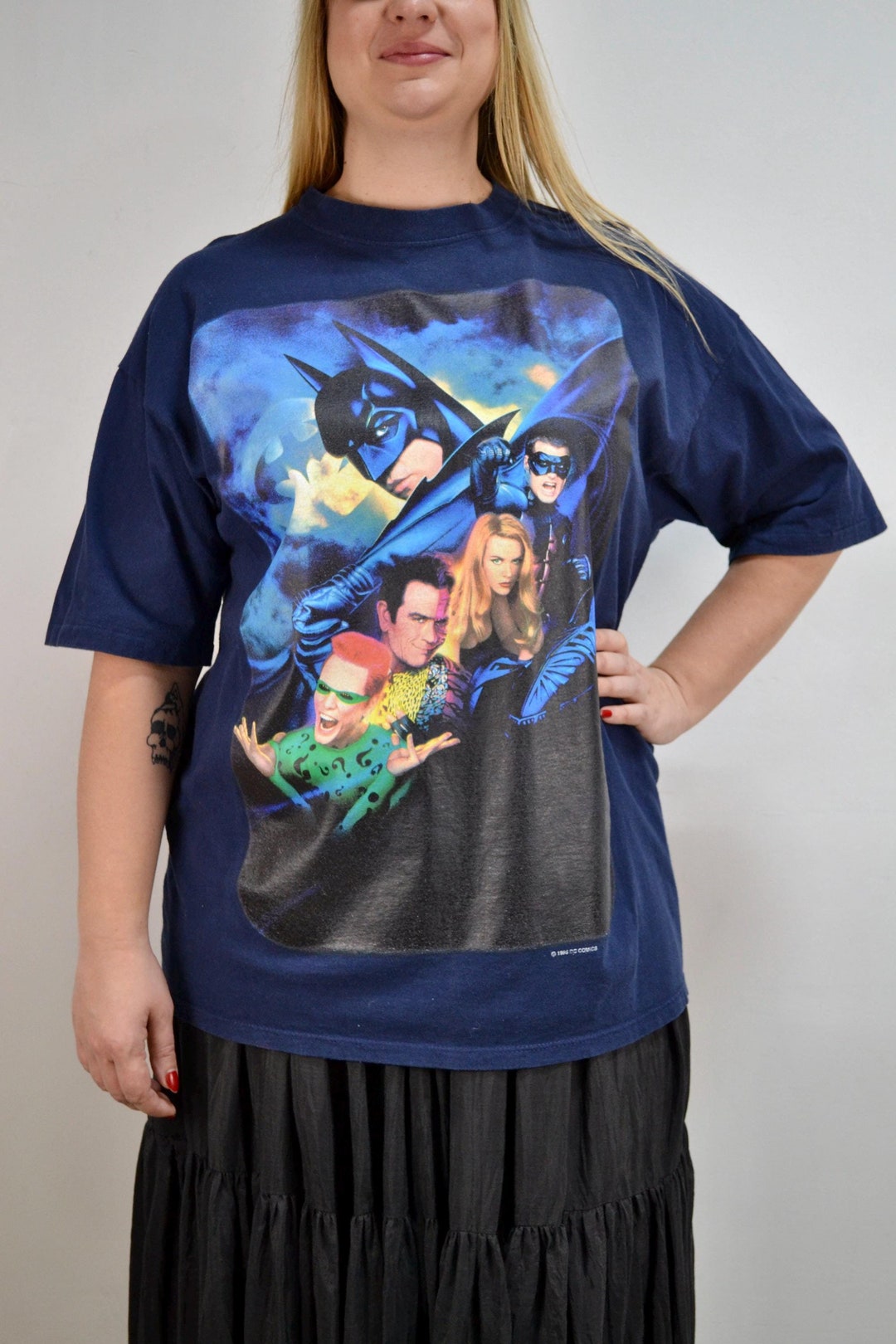 1995 DC Comics Navy Blue Batman Forever Graphic Tee - Etsy