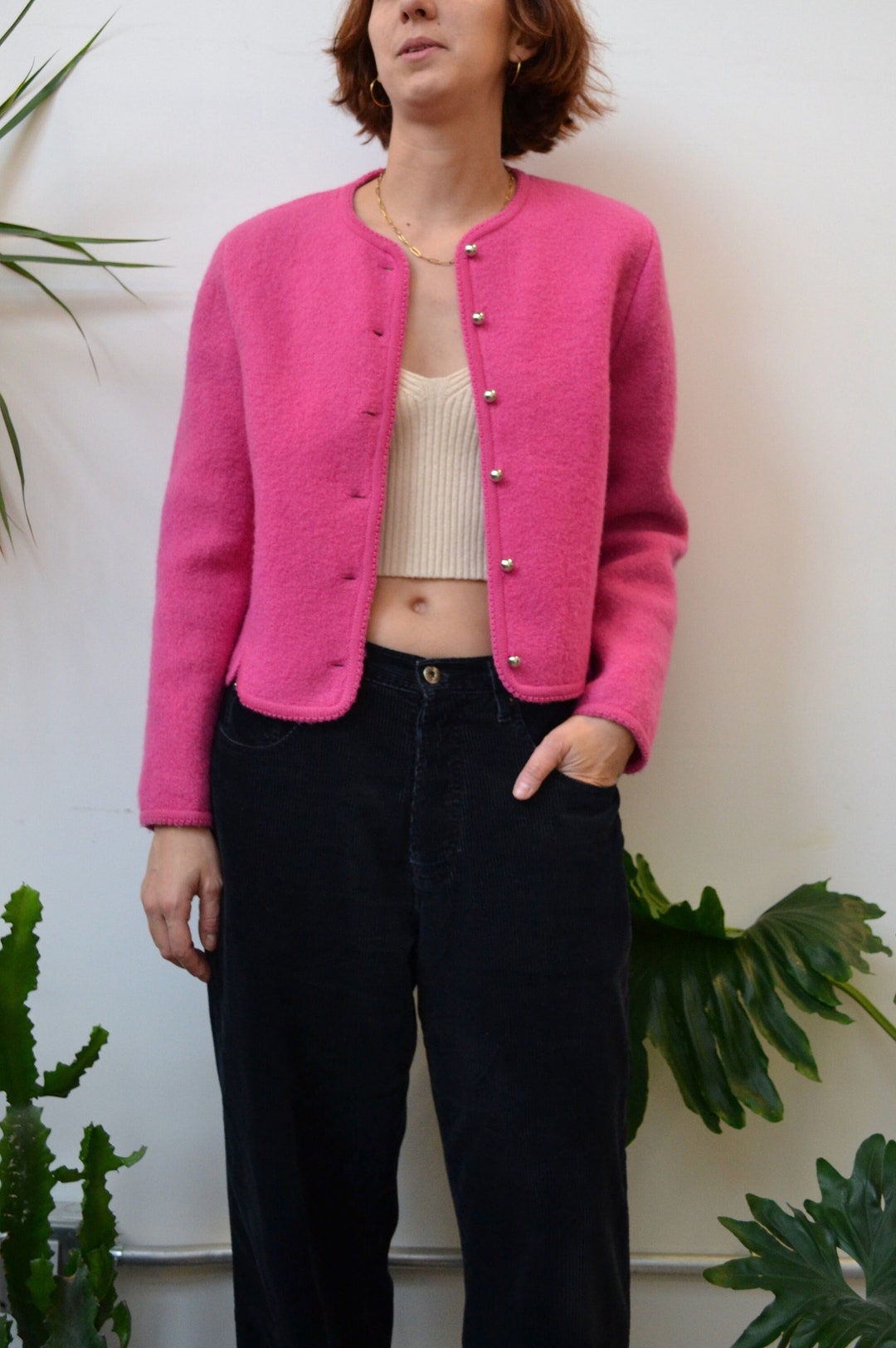 Fuchsia Boiled Wool Jacket - Etsy