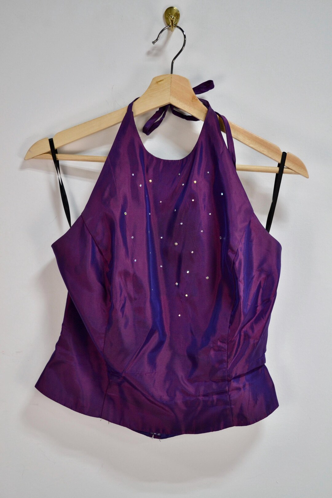 Y2K Gunne Sax Iridescent Purple Halter Top - Etsy