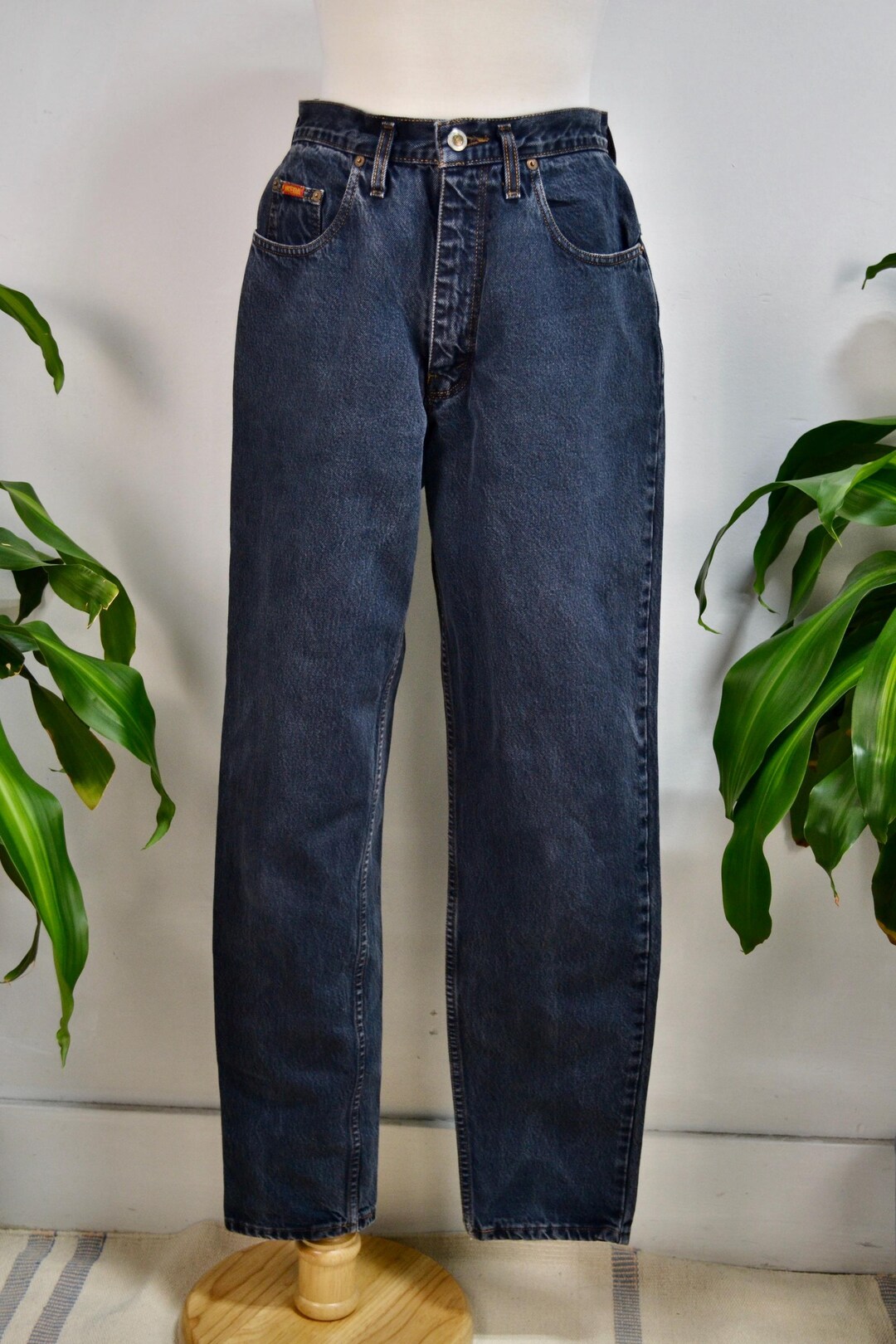 Vintage Nineties Bluey-black Tapered "ikeda" Jeans - Etsy