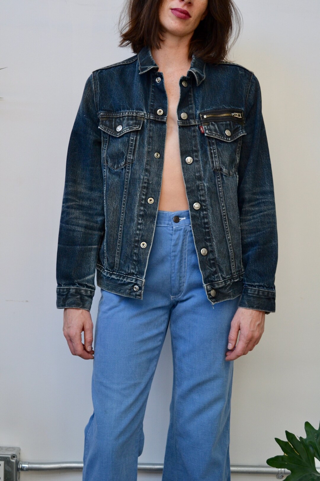 Vintage 2000s Dark Wash Jean Jacket - Etsy Canada
