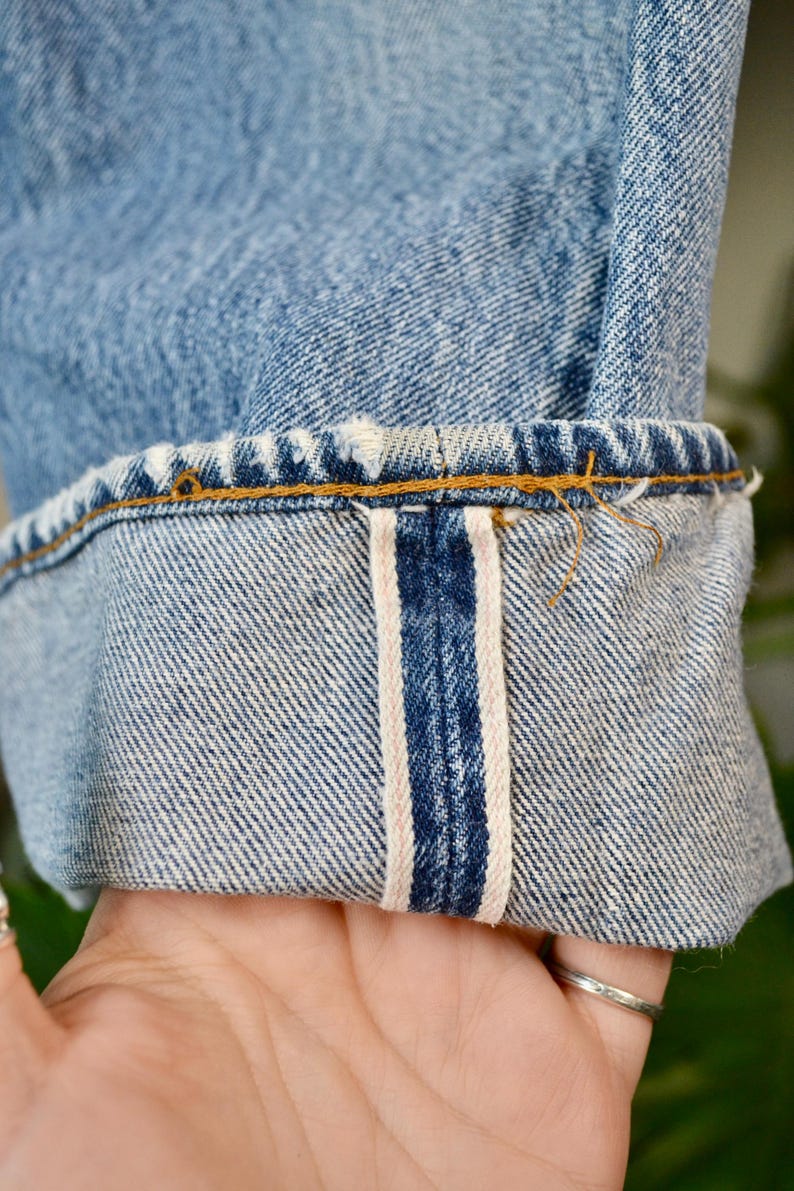 Vintage Eighties Red Line Selvedge Little E Button Fly 501 Jeans - W36 ...