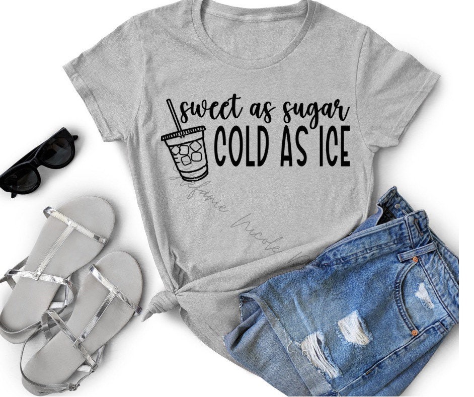 Sweet as Sugar, Cold as Ice SVG PNG PDF | Iced Coffee Shirt | Digital ...