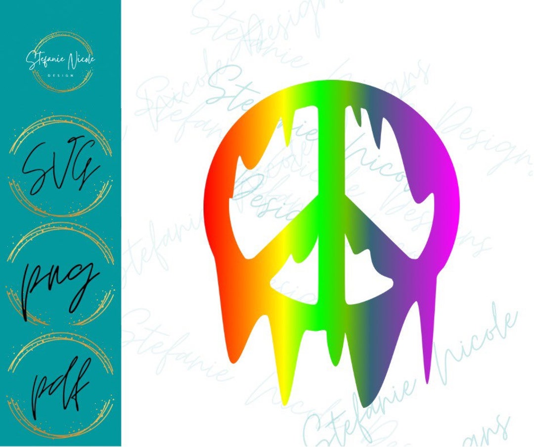 Drippy Peace Sign | 60s 70s Trippy Graphics | Digital Download - Etsy