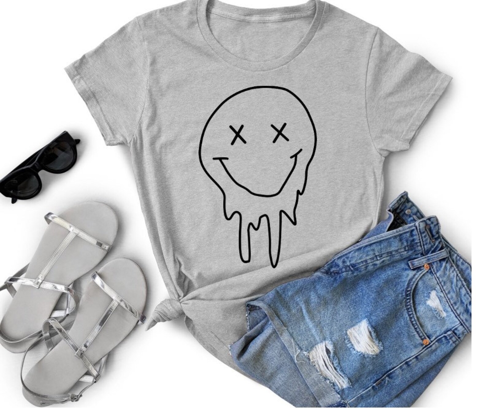 Drip Smiley Face SVG PNG PDF: Graphic Tee Design (digital Download) - Etsy