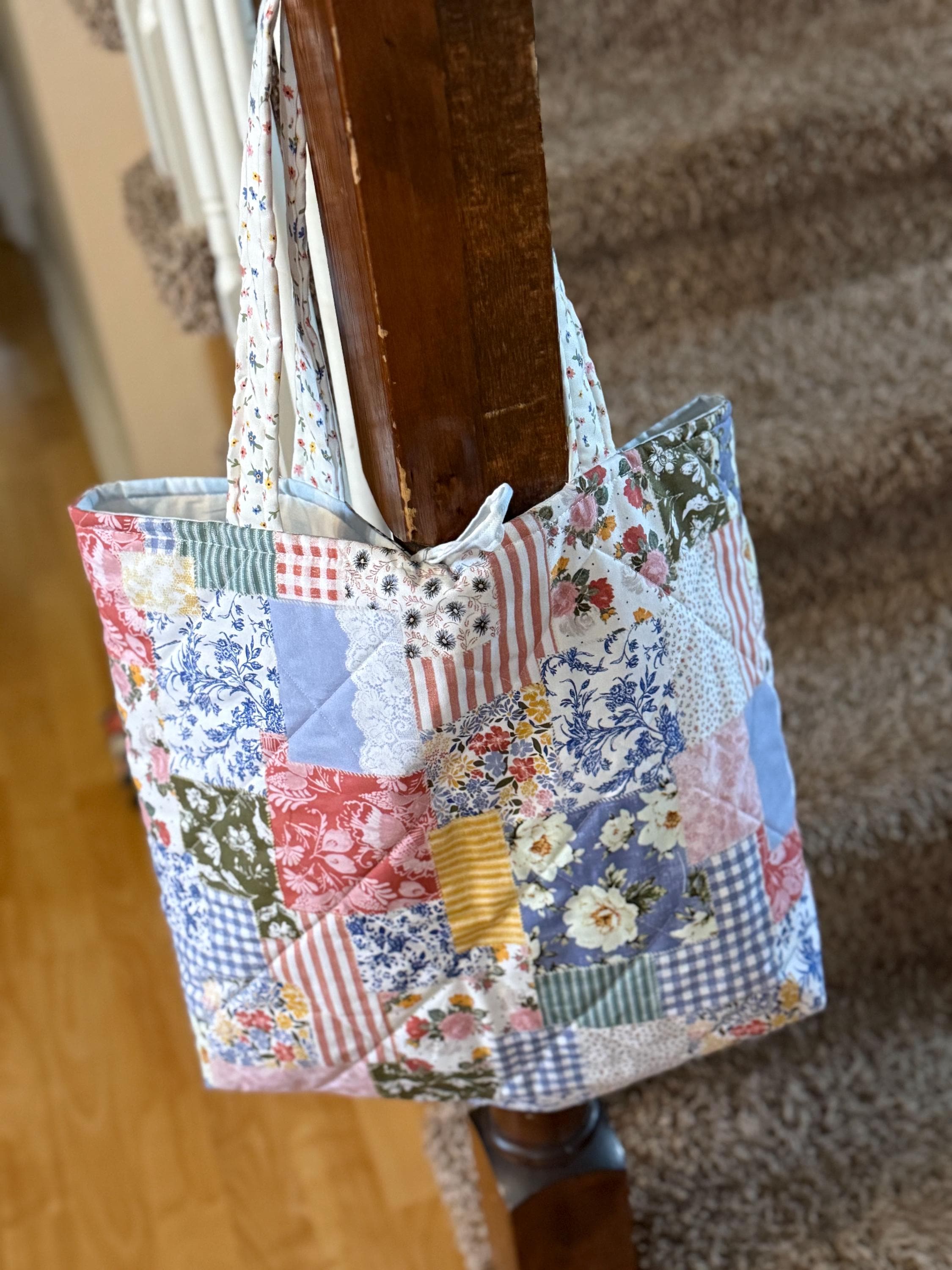 Cottagecore Patchwork Tote Bag – Handmade Quilted Purse With Floral ...