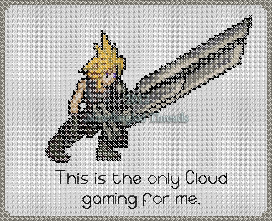 Final Fantasy VII Only Cloud Gaming for Me Pattern - Etsy