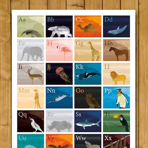 The Wildlife Alphabet Poster - Nursery Print - Educational Art - Nature ...