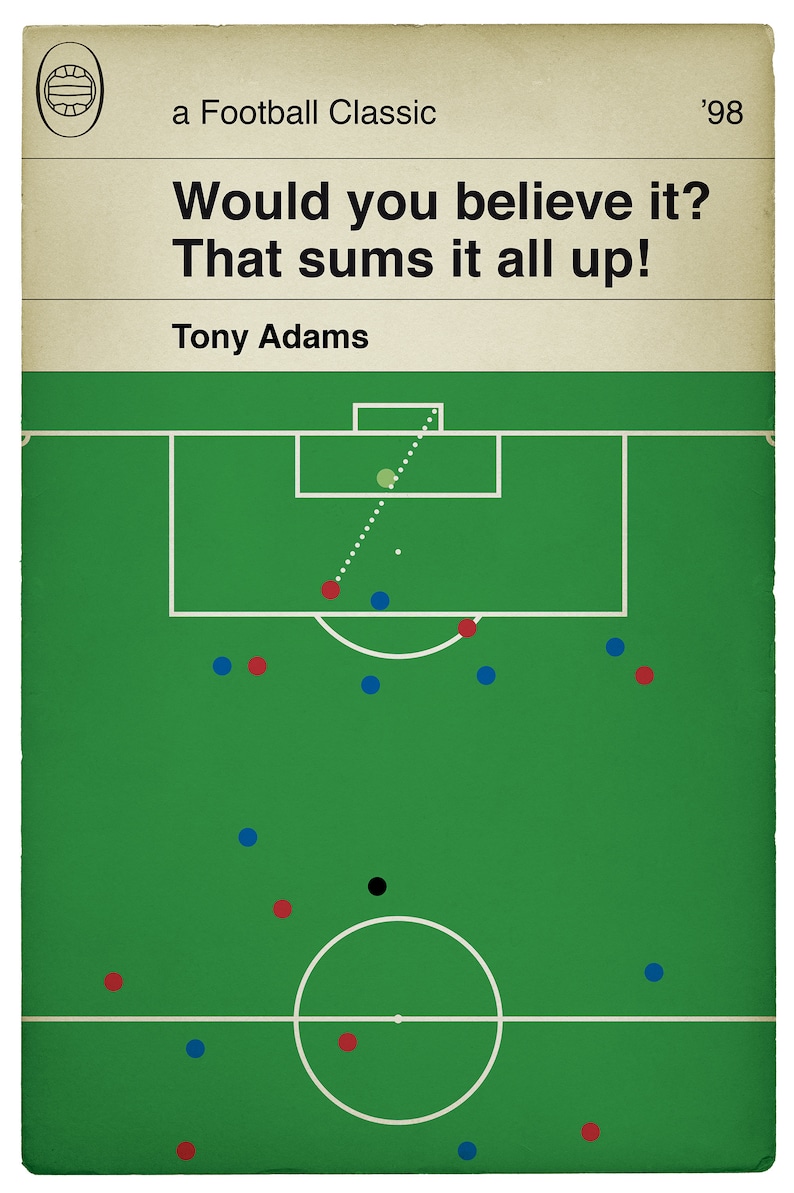 Tony Adams Goal for Arsenal V Everton in 1998 to Win the League ...