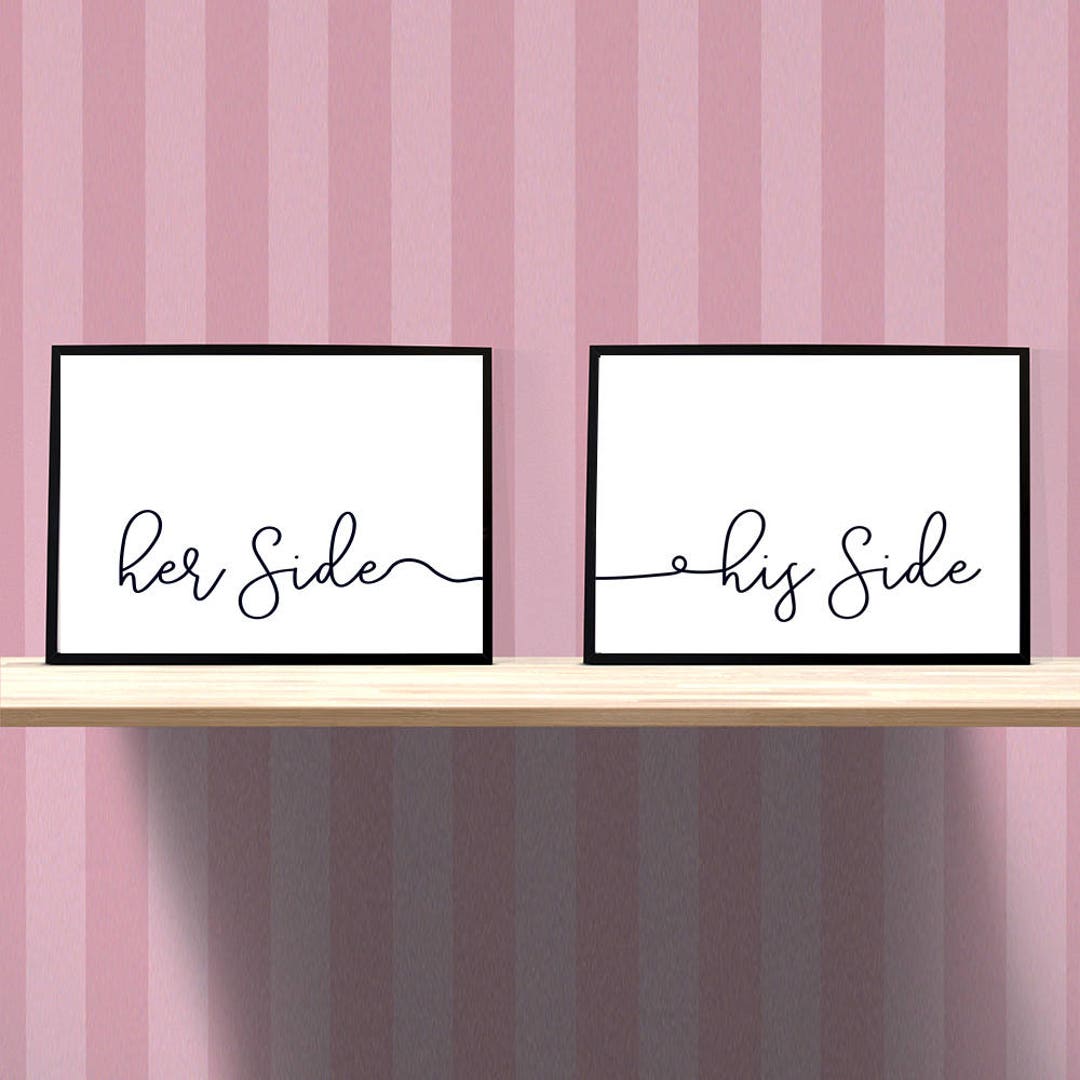Her Side, His Side Posters Print at Home Bedroom Art Instant Download ...