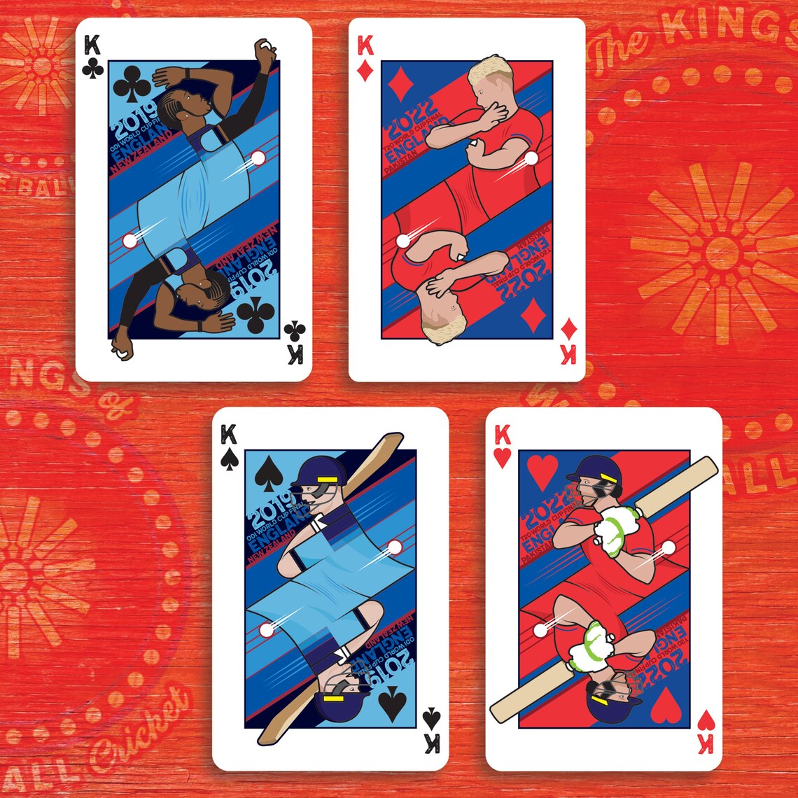 The Kings of White Ball Cricket - 4 X King Playing Cards - England ...