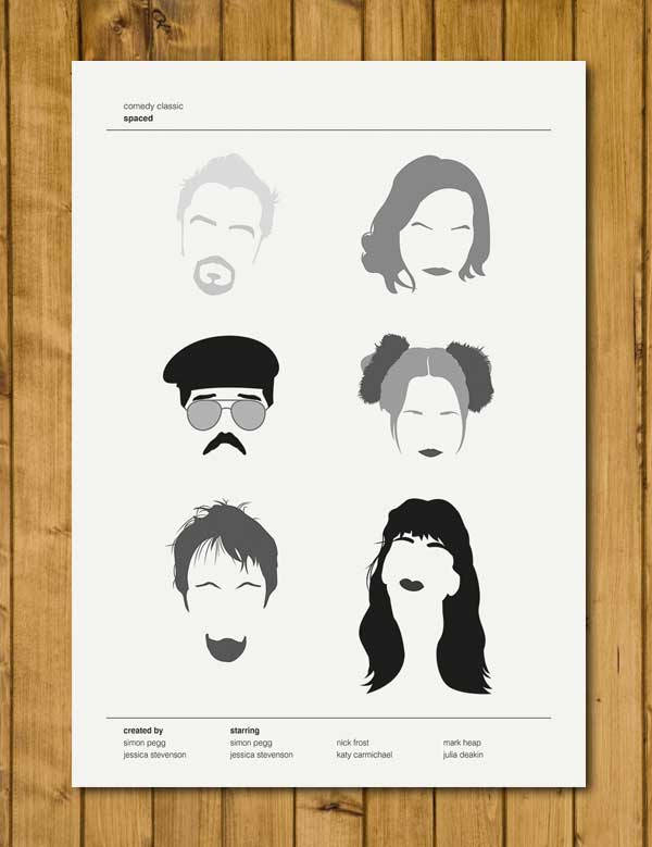 Comedy Classic Poster - Spaced - TV Series Wall Decor - Minimal Art ...