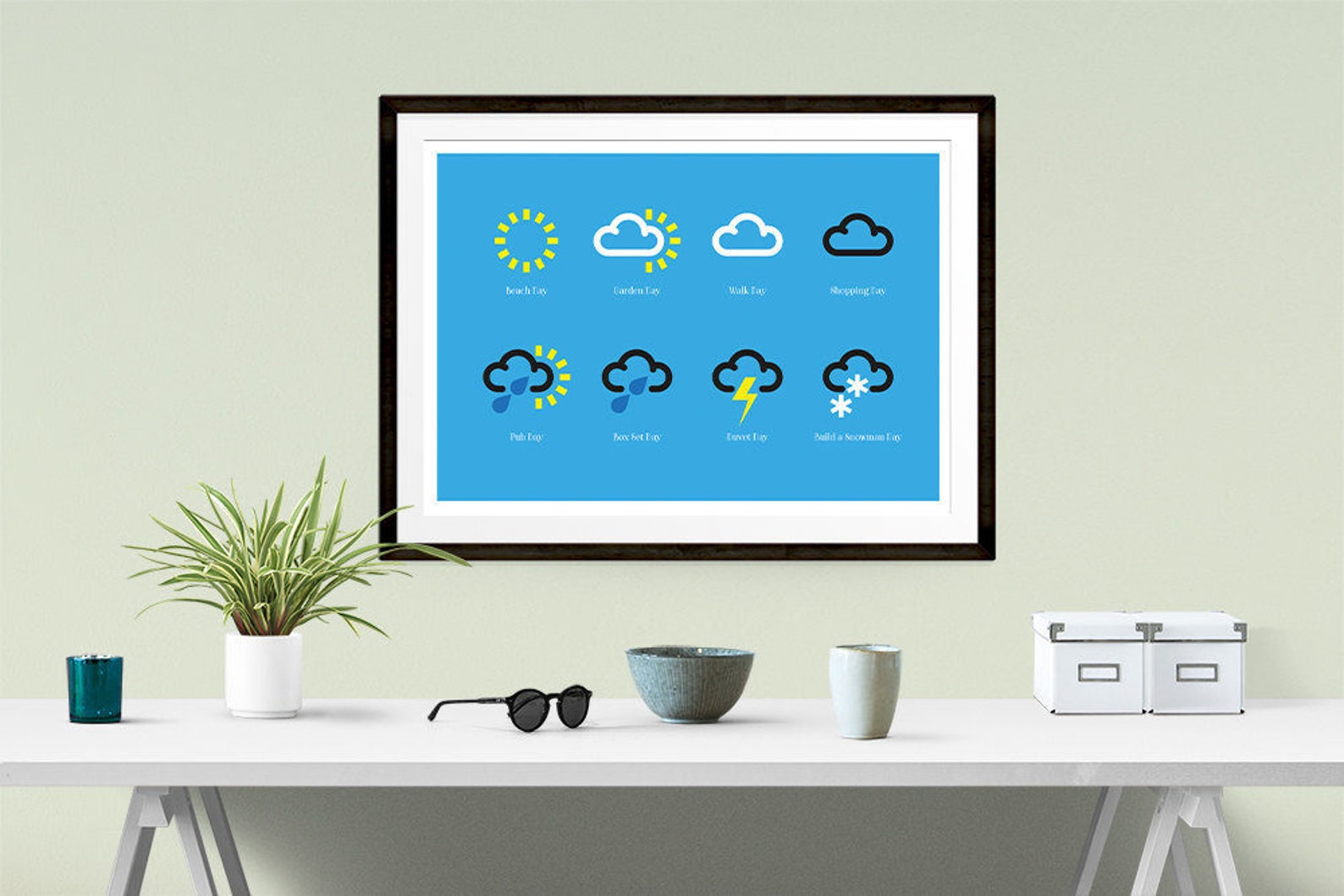 Retro Weather Days Poster – British Weather Forecast Art Print - Etsy