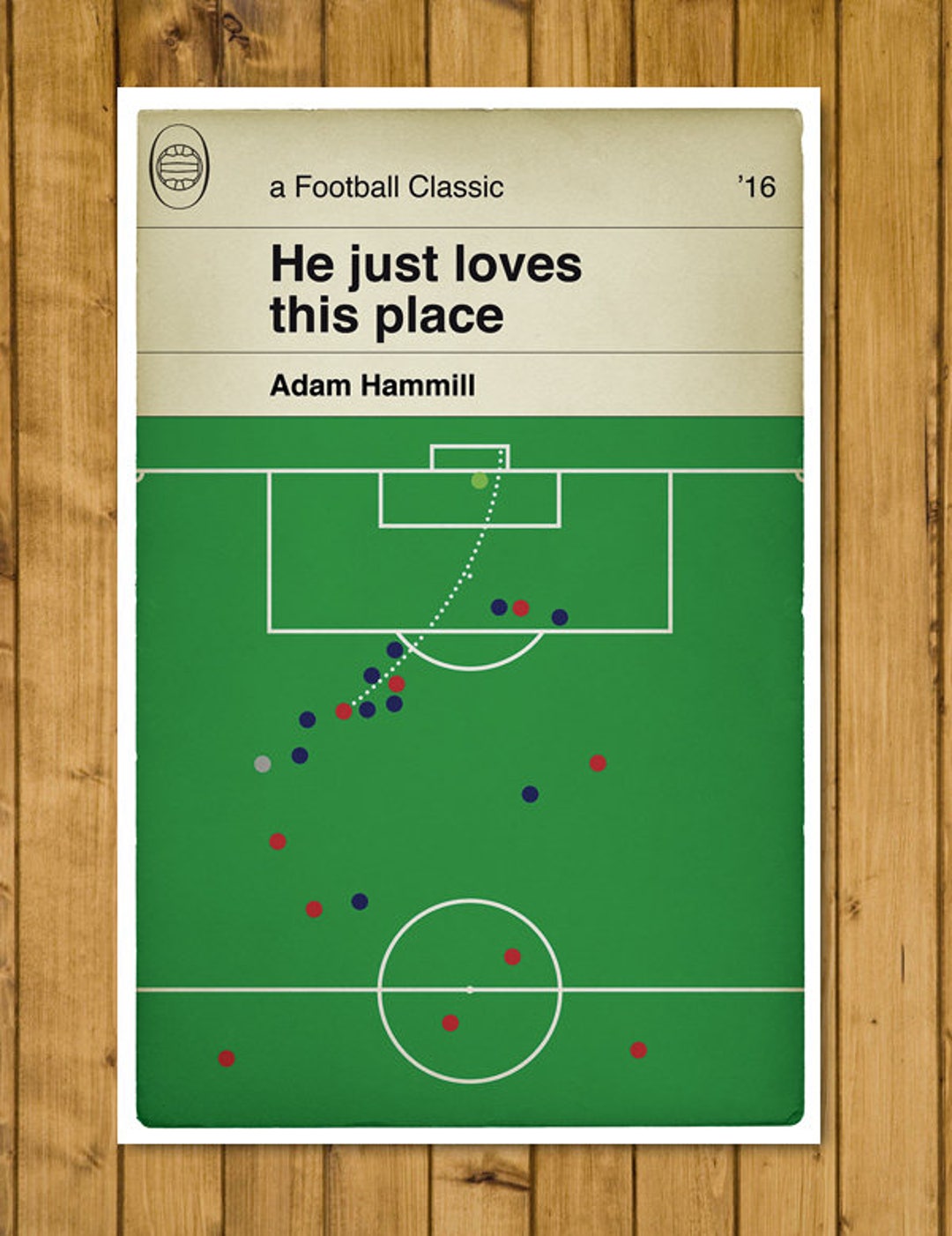 Football Print - Classic Book Cover Poster - Adam Hammill Goal in the ...