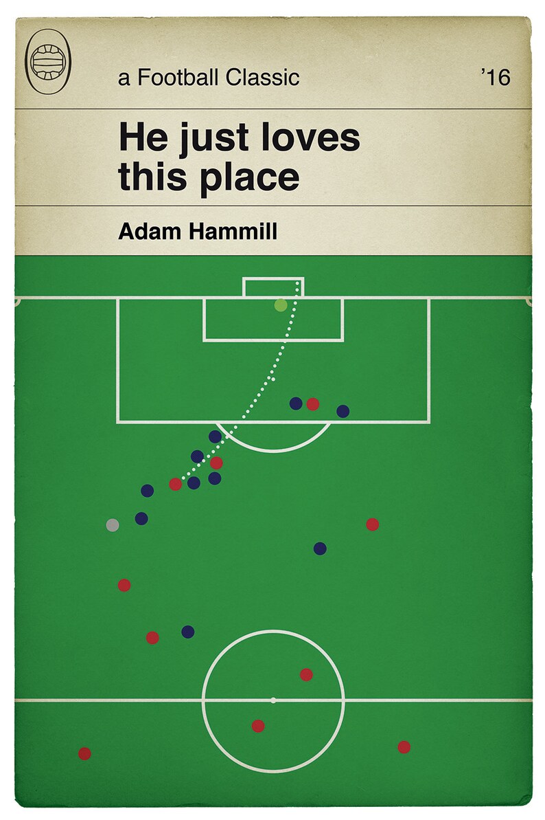Football Print Classic Book Cover Poster Adam Hammill goal | Etsy