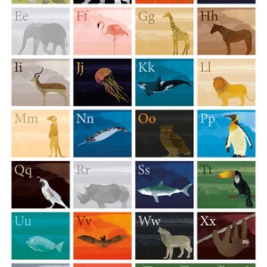 The Wildlife Alphabet Poster - Nursery Print - Educational Art - Nature ...