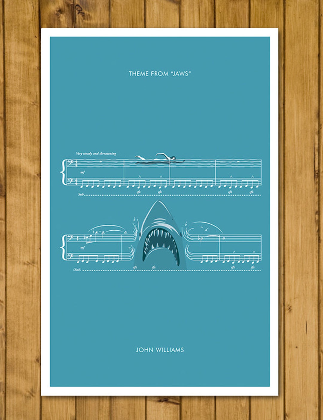 Main Theme From Jaws by John Williams Movie Classics Poster Soundtrack ...