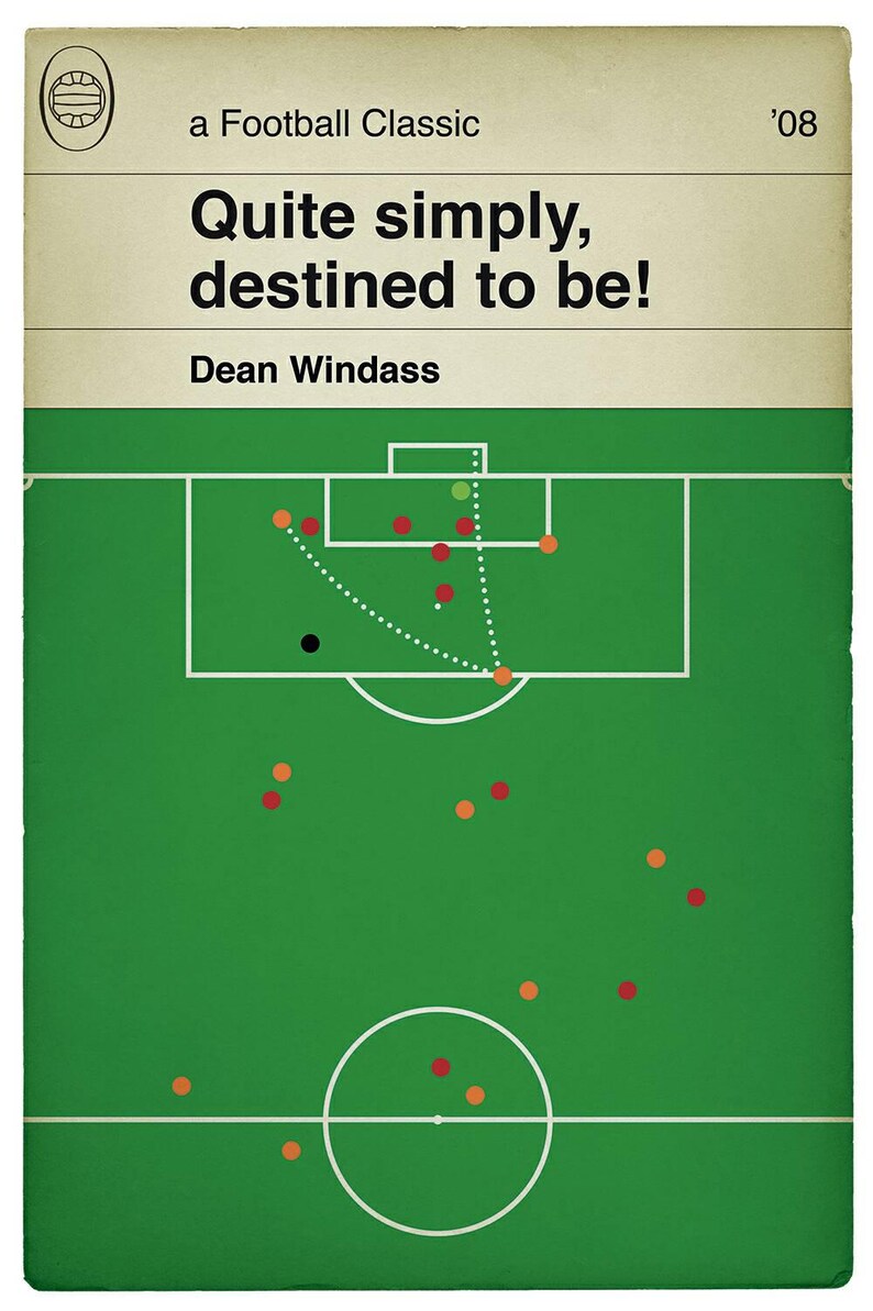 Football Print Classic Book Cover Poster Dean Windass goal | Etsy
