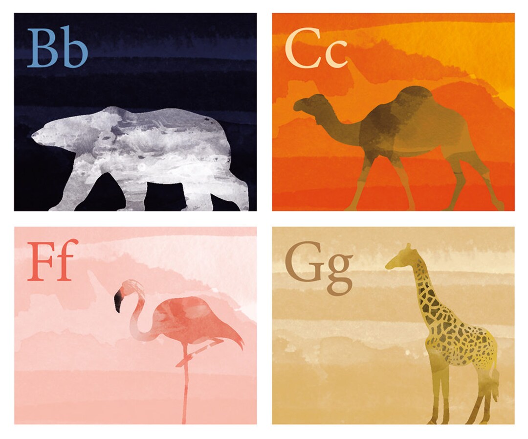 Wildlife Alphabet Nursery Poster: Educational Animal Art Print - Etsy