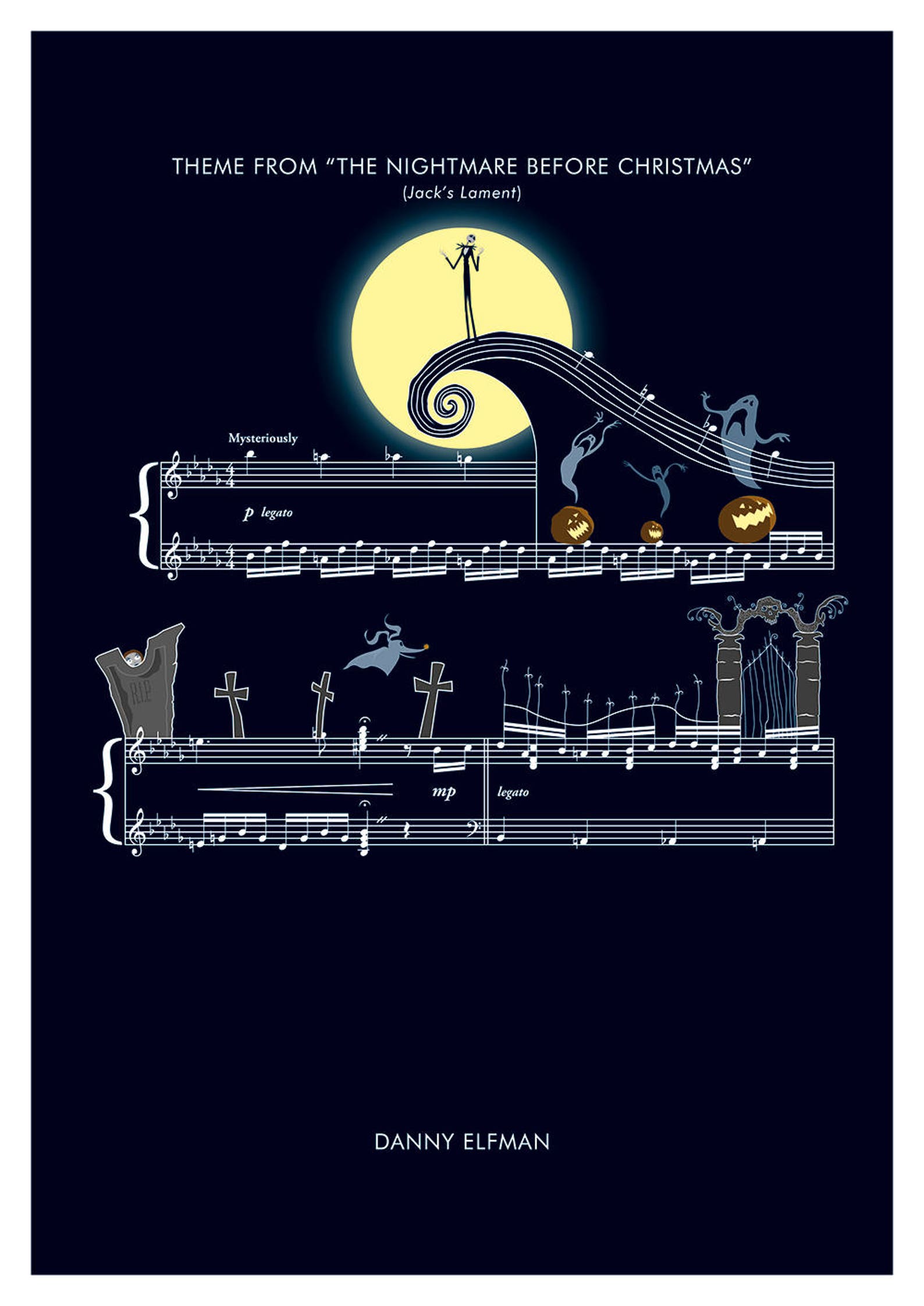 Theme From the Nightmare Before Christmas Danny Elfman - Etsy