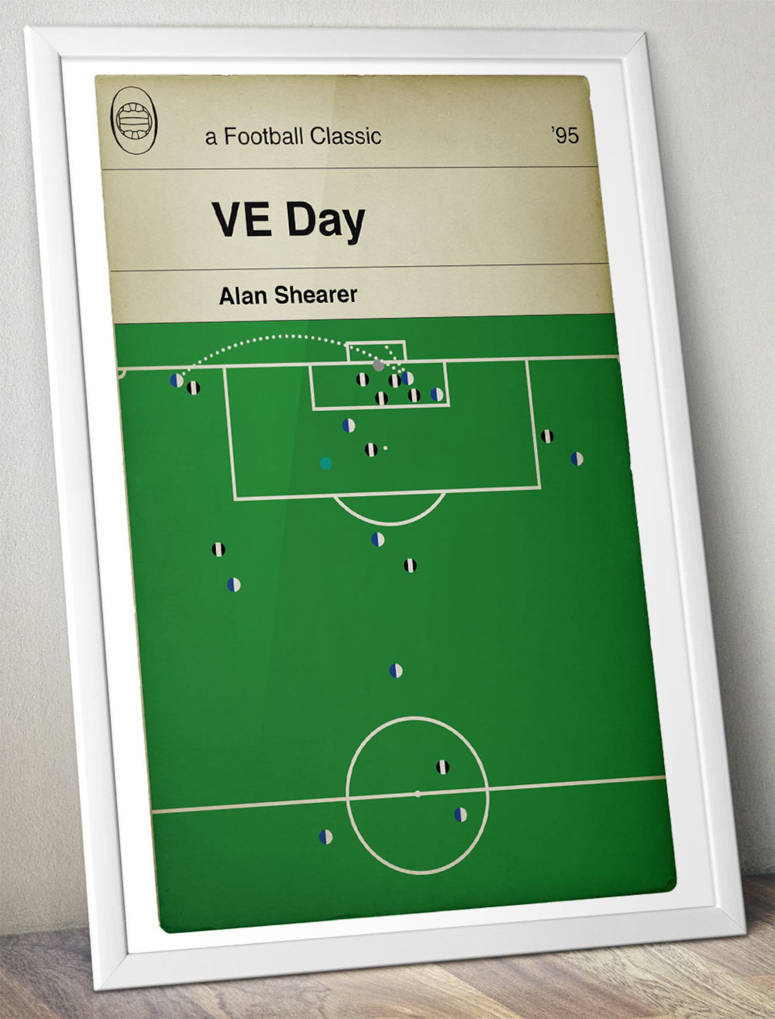 Football Print Classic Book Cover Poster Alan Shearer Goal - Etsy UK