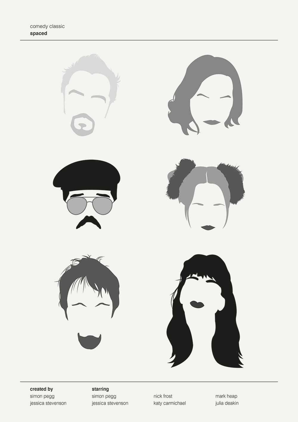 Comedy Classic Poster - Spaced - TV Series Wall Decor - Minimal Art ...