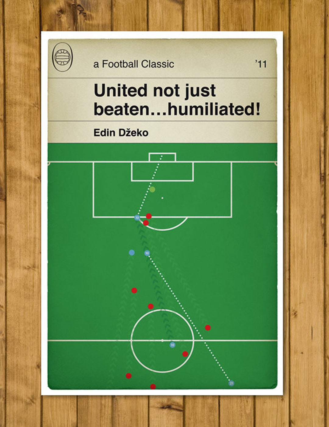 Man City Goal V Man Utd - Edin Dzeko Poster - 6-1 City - Classic Book ...