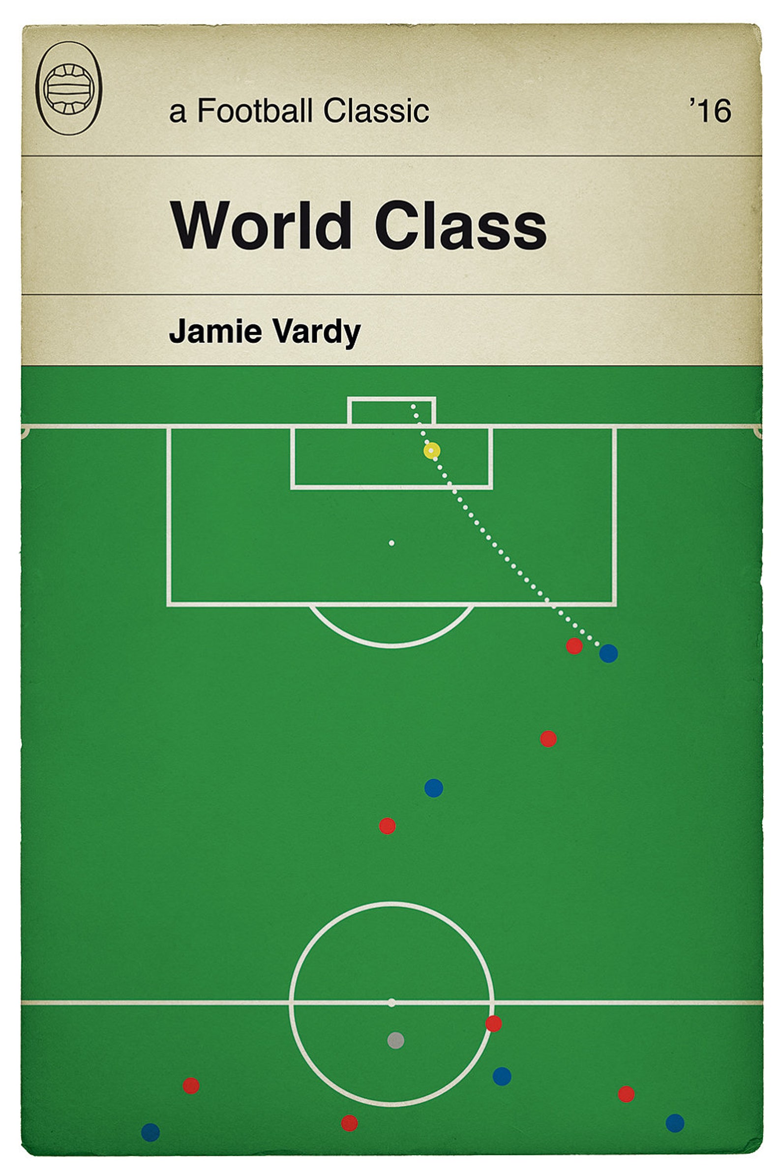 Football Print - Classic Book Cover Poster - Jamie Vardy Goal for ...