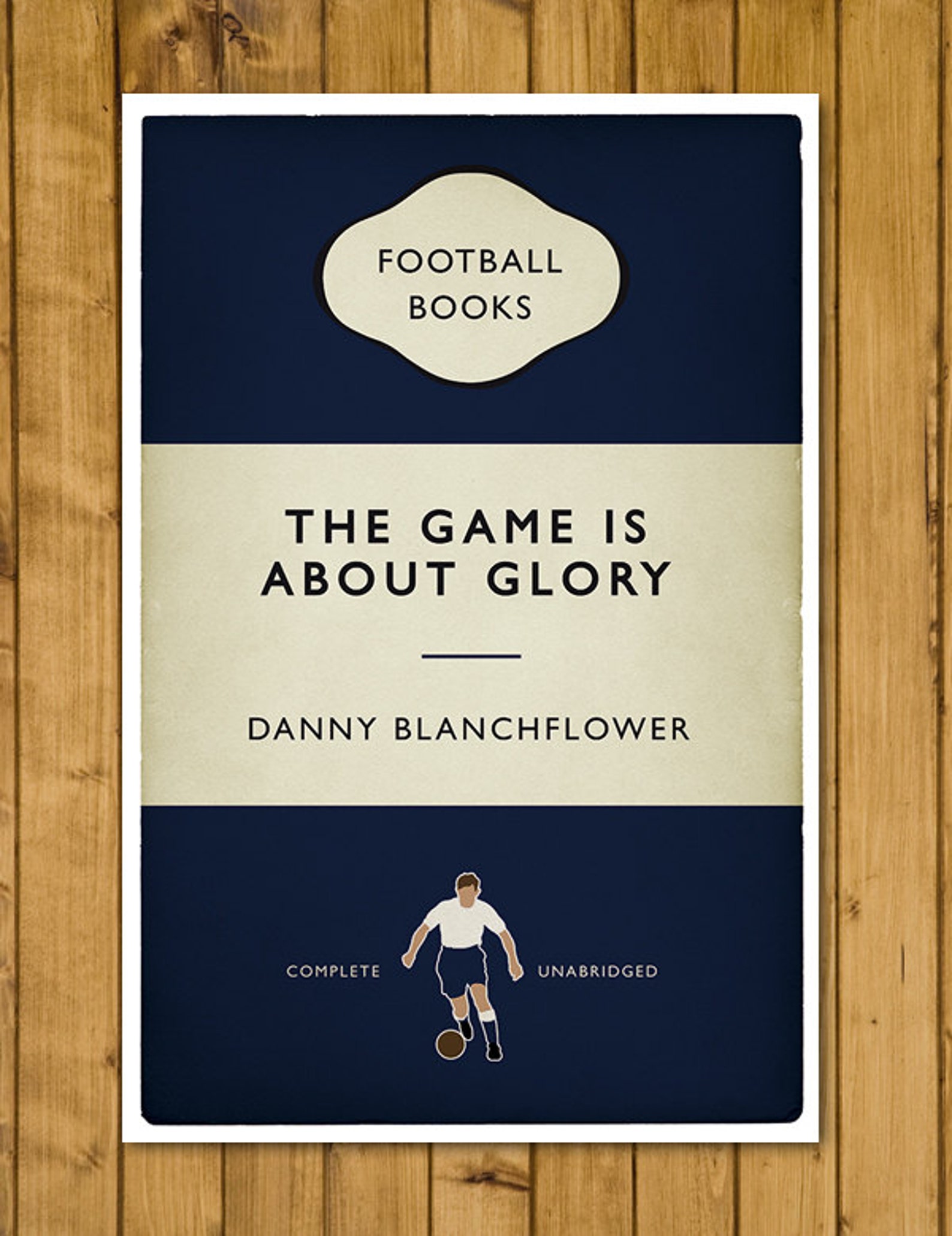Football Print Classic Book Cover Poster Illustration of - Etsy