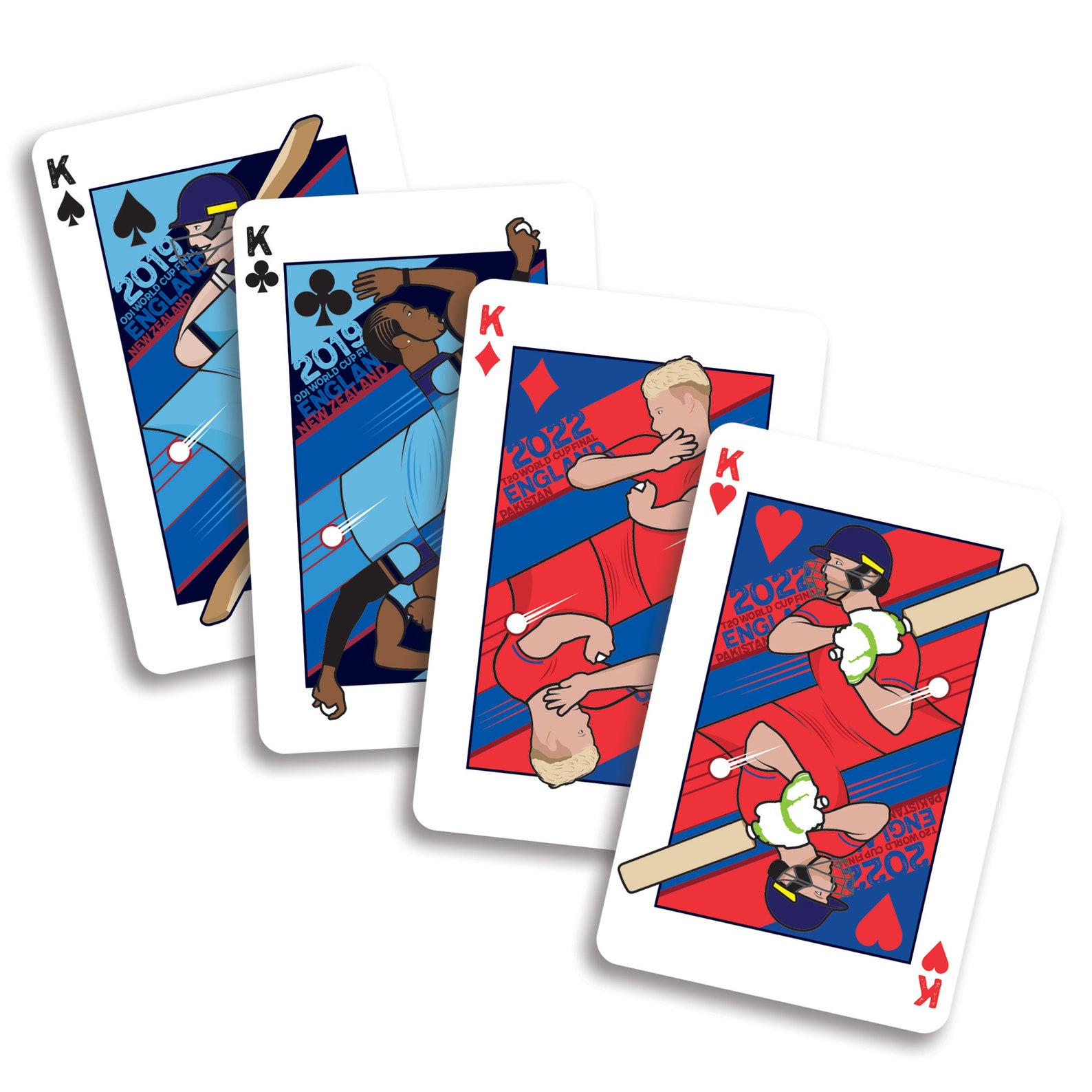 The Kings of White Ball Cricket - 4 X King Playing Cards - England ...