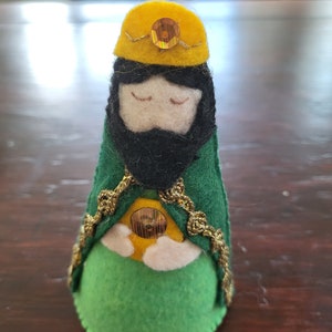 Nativity of Wool Felt Hand Made 8 Items Mary Jesus Joseph - Etsy