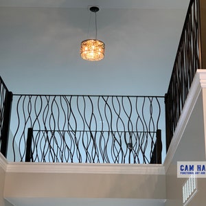 Wrought Iron Railing in My Vines Design Metal Stair Railing Custom Iron ...