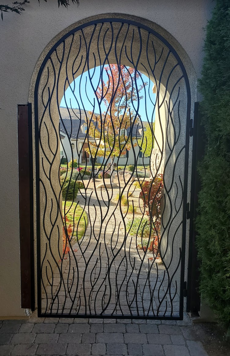 Wrought Iron Gate Twigs Design | Iron Gate | Tree Branch Metal Gate ...