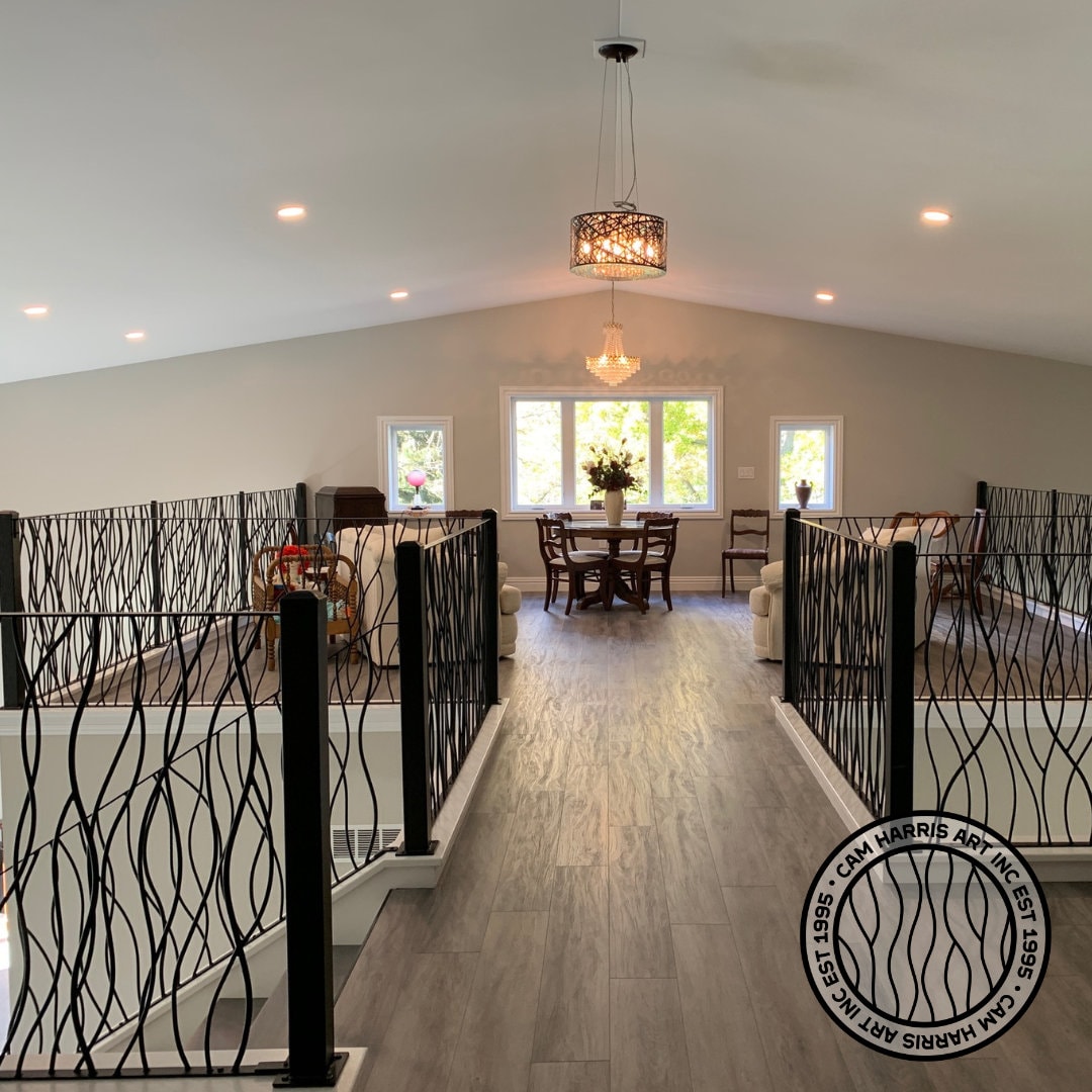 Wrought Iron Railing in My Vines Design | Metal Stair Railing | Custom ...