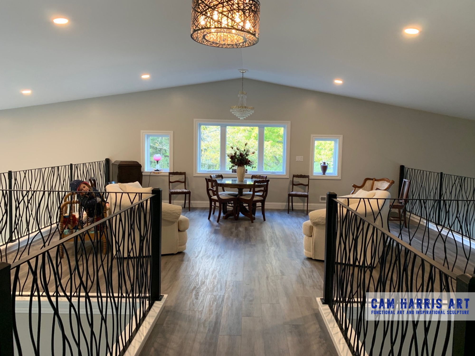 Wrought Iron Railing in My Vines Design Metal Stair Railing Custom Iron ...