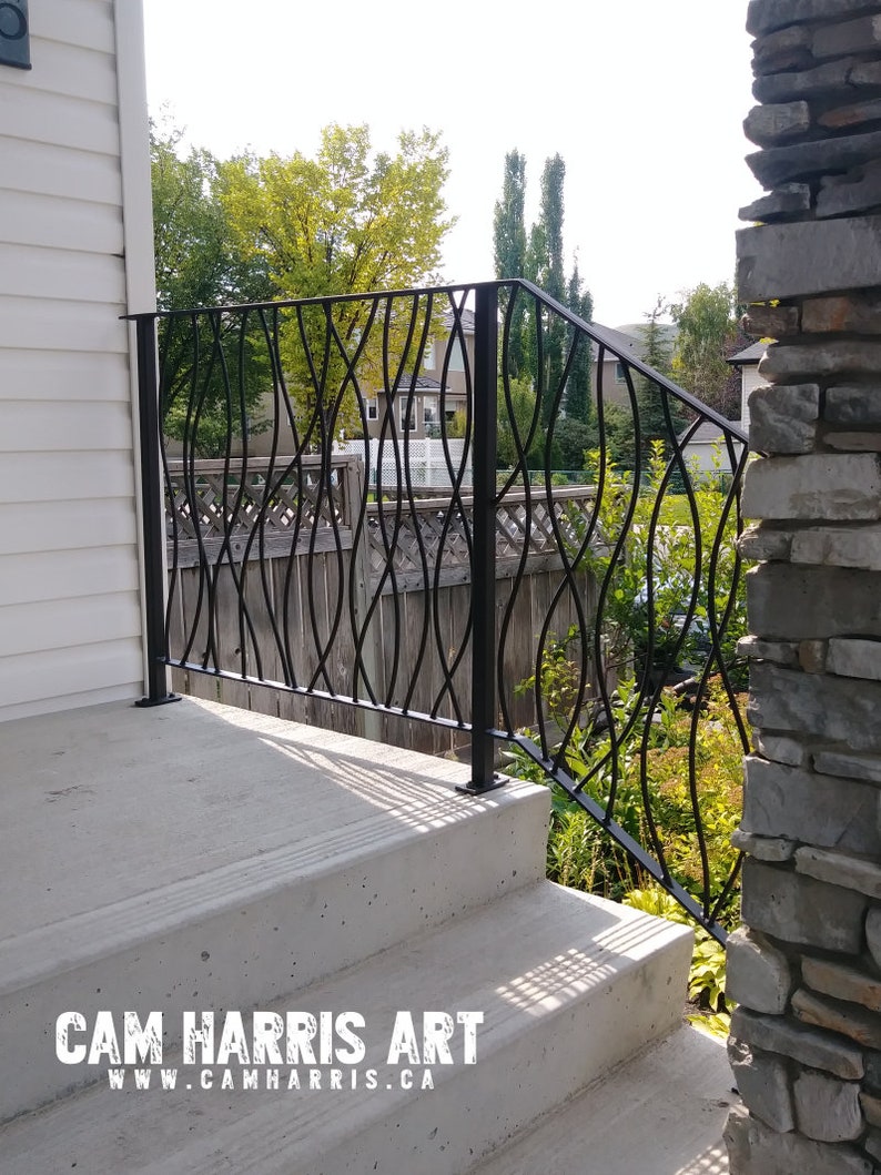 Wrought Iron Railing Entwined Design Metal Stair Railing - Etsy