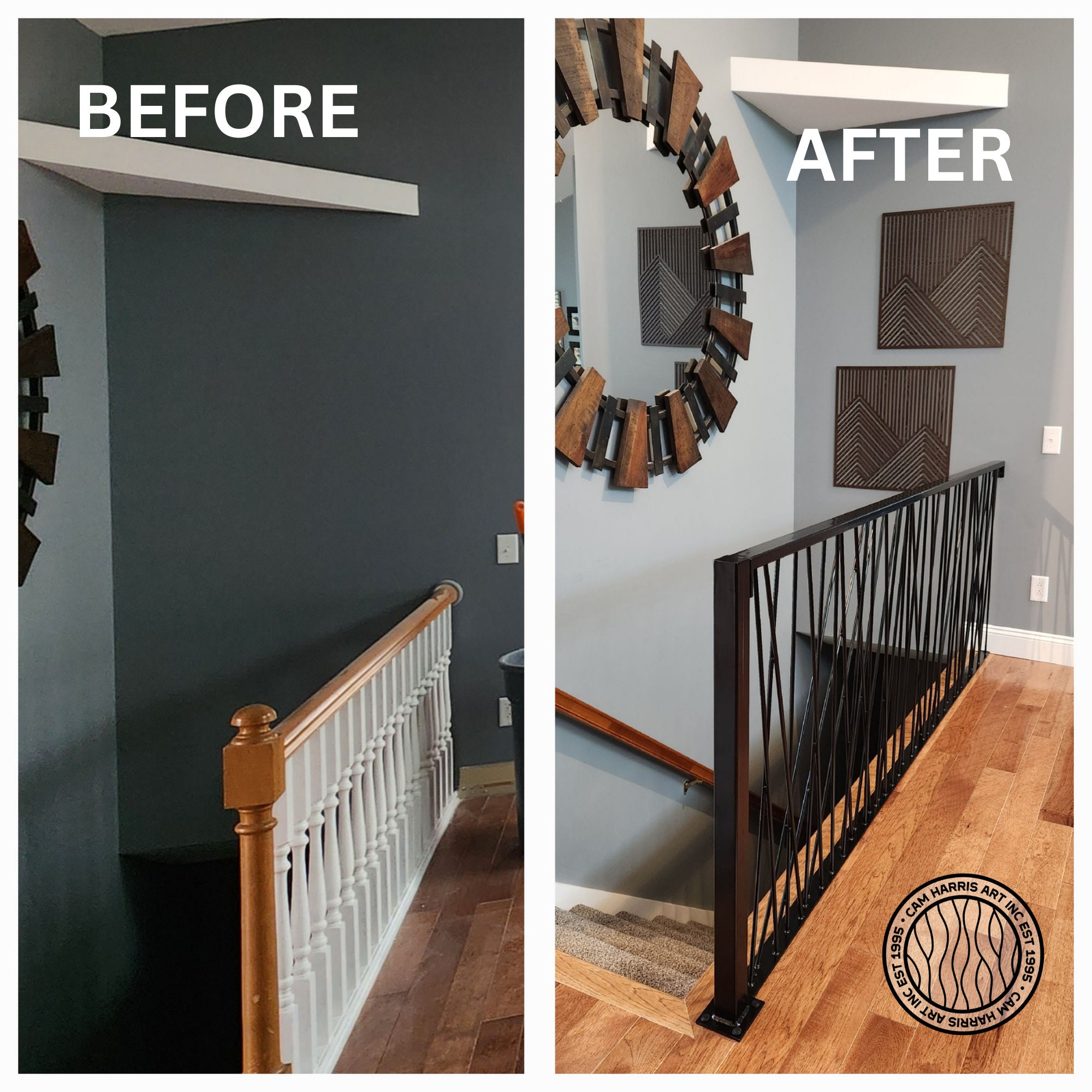 Modern Iron Railing Sticks Design | Metal Stair Railing | Custom Iron ...