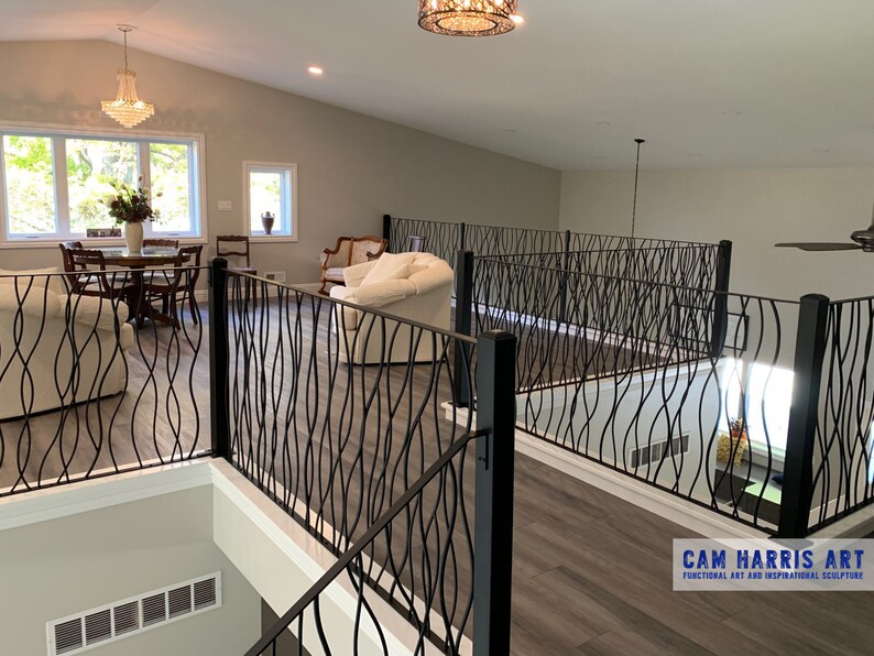 Wrought Iron Railing in My Vines Design Metal Stair Railing Custom Iron ...