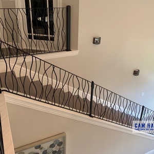 Wrought Iron Railing in My Vines Design Metal Stair Railing Custom Iron ...