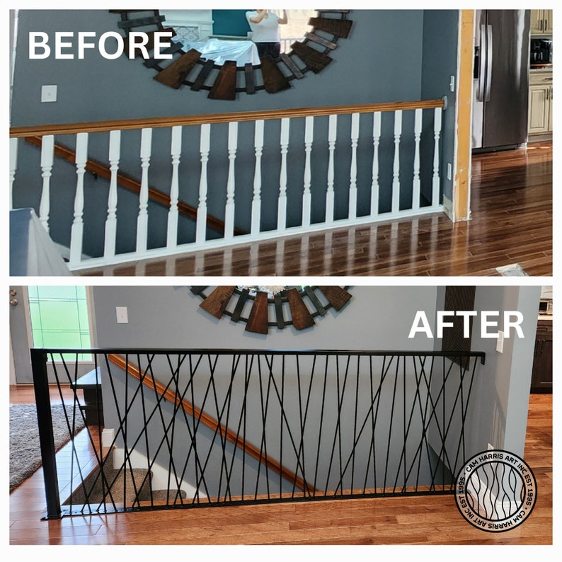 Modern Iron Railing Sticks Design | Metal Stair Railing | Custom Iron ...