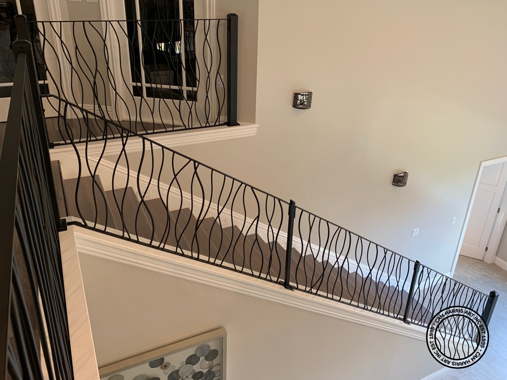 Wrought Iron Railing in My Vines Design | Metal Stair Railing | Custom ...