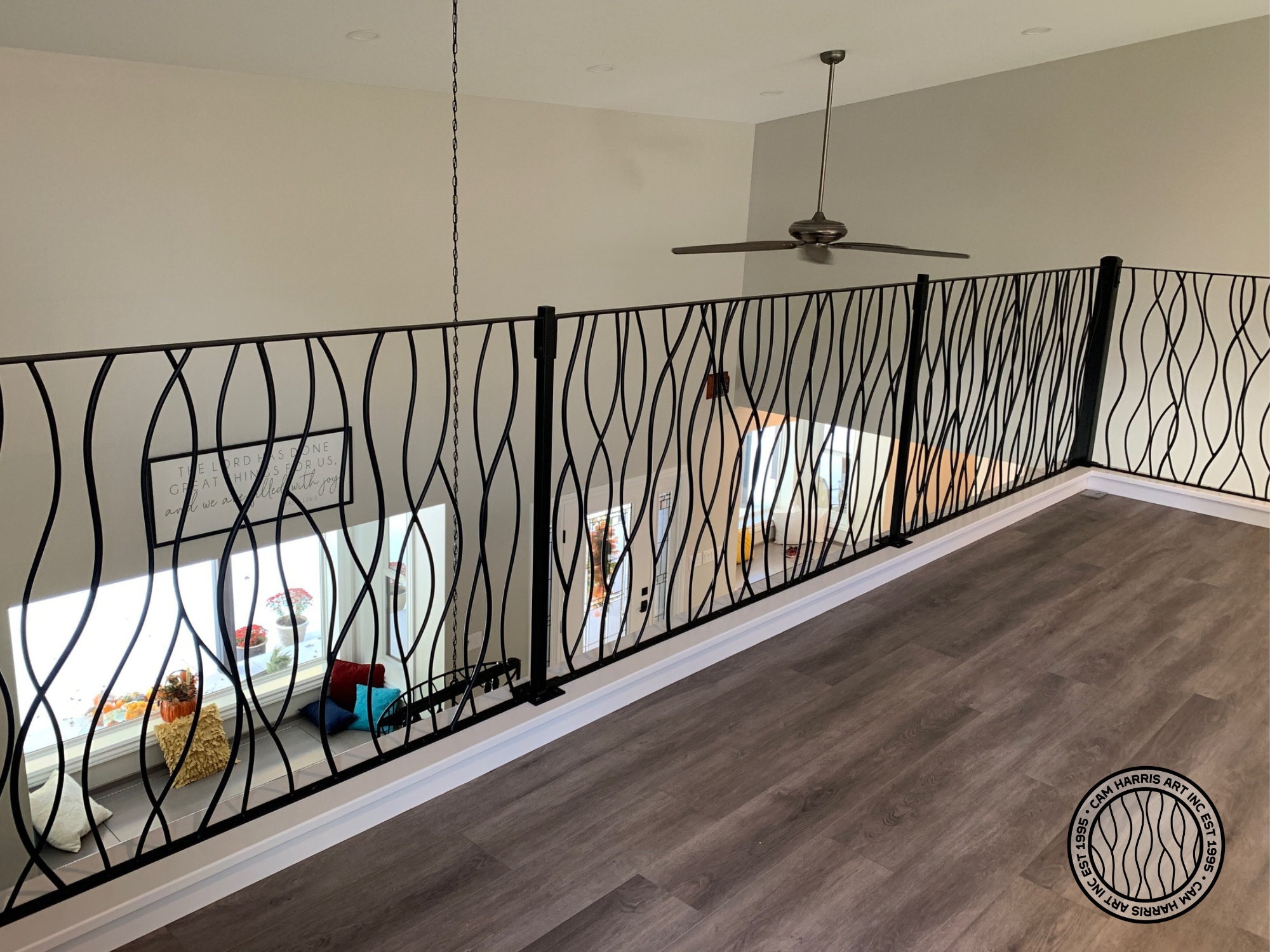 Wrought Iron Railing in My Vines Design | Metal Stair Railing | Custom ...