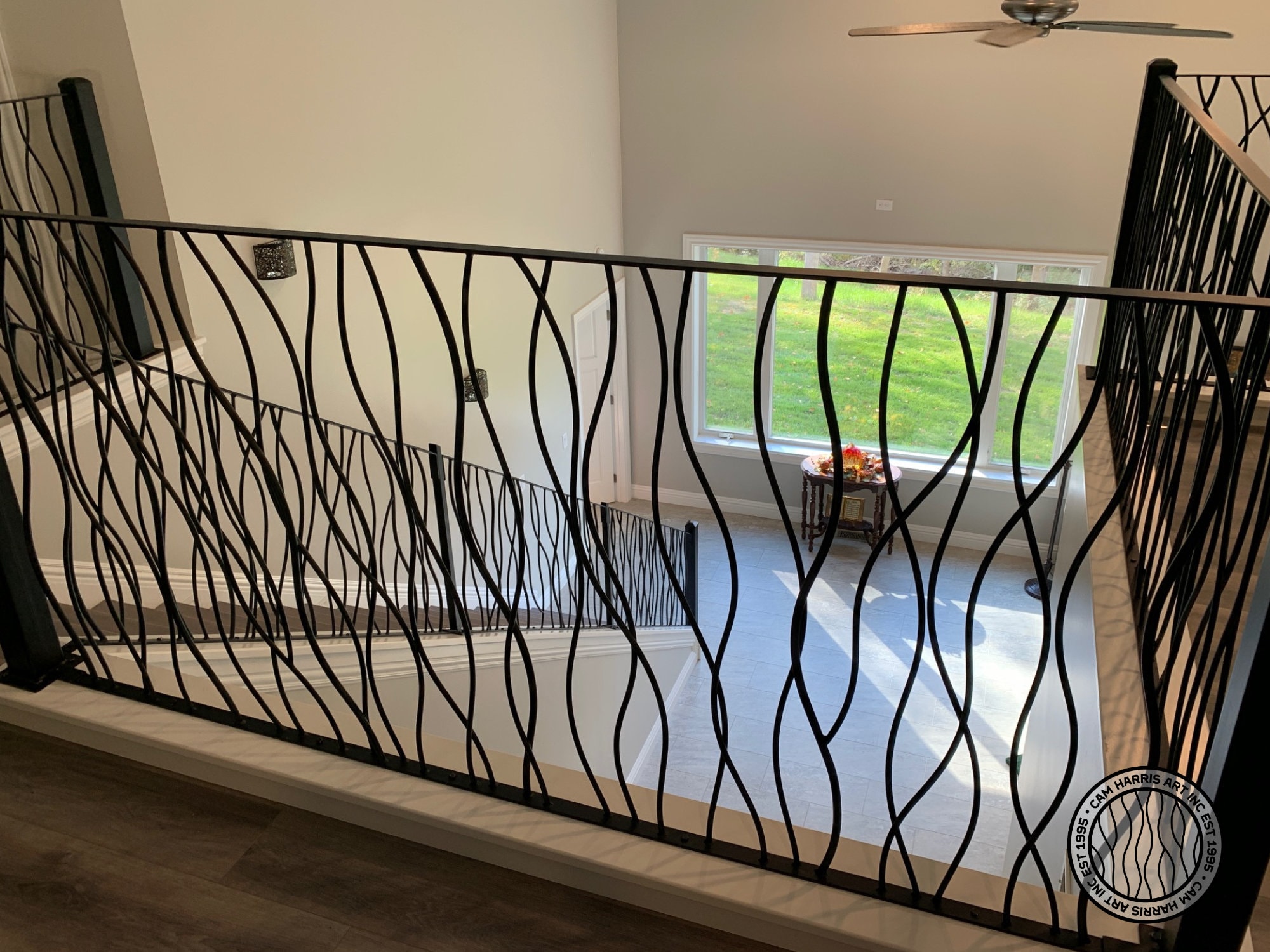 Wrought Iron Railing in My Vines Design | Metal Stair Railing | Custom ...