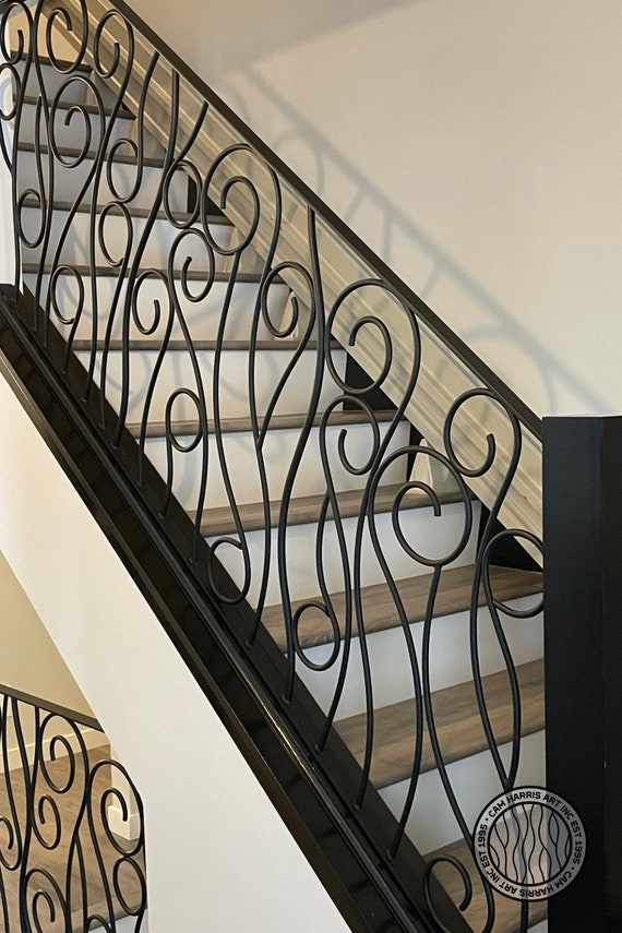 Wrought Iron Stair Railing Kits Matte Black Wrought Iron Handrail For
