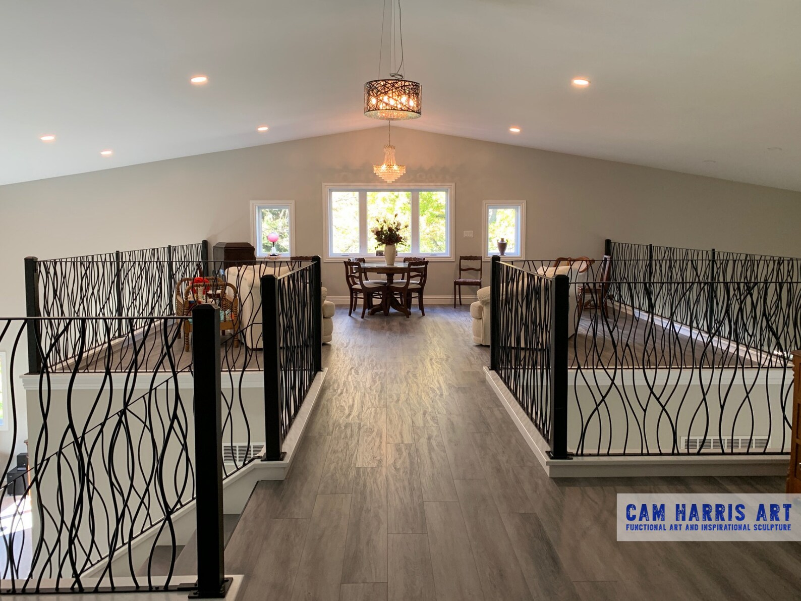 Wrought Iron Railing in My Vines Design Metal Stair Railing Custom Iron ...